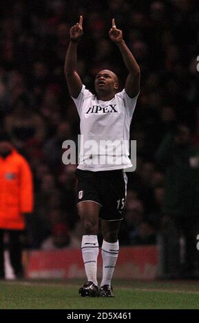 Fulham's Collins John celebrates his goal Stock Photo - Alamy