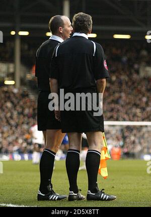 Referee Mike Dean before the Premier League match at Stamford Bridge ...