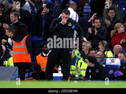 Everton caretaker manager David Unsworth (left) with Norwich City ...