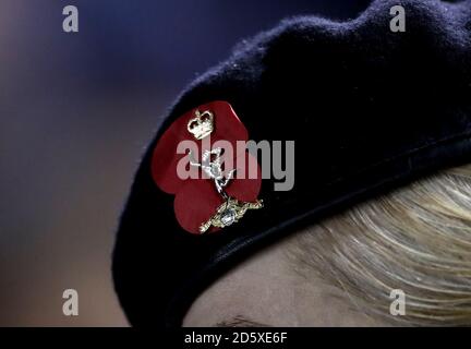 An Army cadet wears a poppy Stock Photo - Alamy