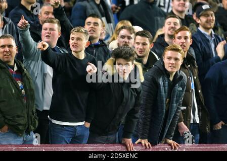 Burnley fans in the stands during the Sky Bet Championship match at the ...