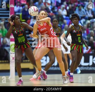 Jade Clarke of England Roses and Julie Sambo of Malawi Queens Stock ...