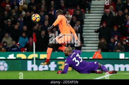 Liverpool's Sadio Mane scores his side's first goal of the game Stock ...