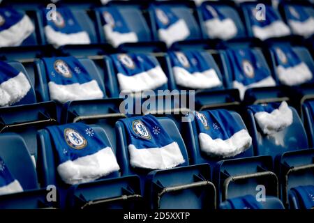 Chelsea santa hats in the stands Stock Photo - Alamy