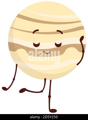 Cartoon cute venus planet isolated on white background. Planet of solar ...
