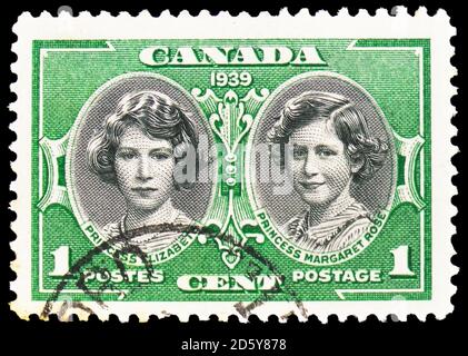 CANADA - CIRCA 1939: stamp printed by Canada, shows Princess Elizabeth ...