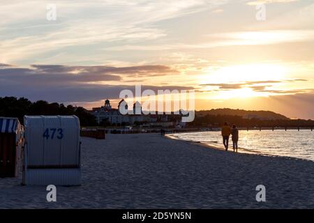 Germany, Ruegen, Binz, beach at sunset Stock Photo - Alamy