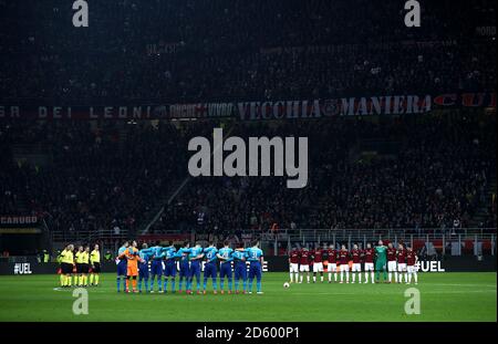 Players from both teams line up before kick-off Stock Photo - Alamy