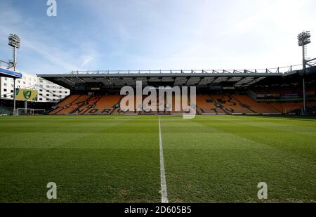 General view of the pitch at Carrow Road Stock Photo - Alamy