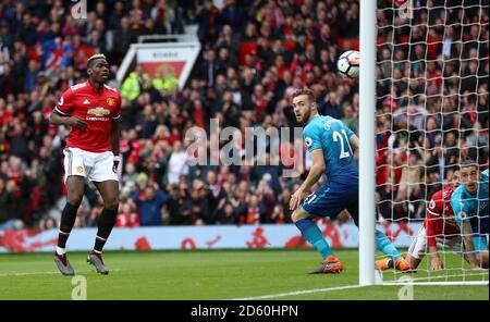 Manchester United's Paul Pogba scores his side's first goal of the game ...