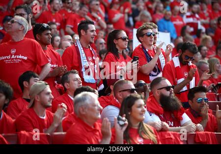 Arsenal fans in the stands ahead of the Premier League match at the ...