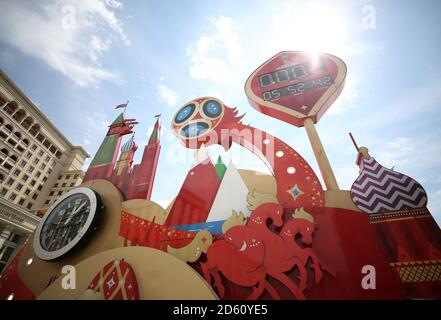 The official countdown clock near Red Square in Moscow, Russia Stock ...
