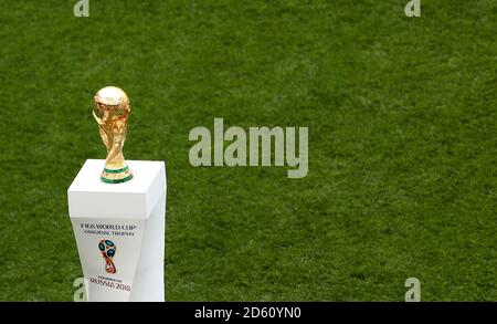Original FIFA World Cup trophy, designed by sculptor Silvio Gazzaniga ...
