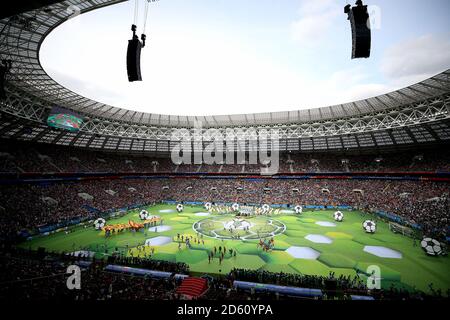 A view of opening ceremony for the FIFA World Cup Group G soccer match ...