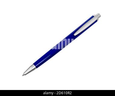White biro or ball point pen, isolated on white. Photographed from ...