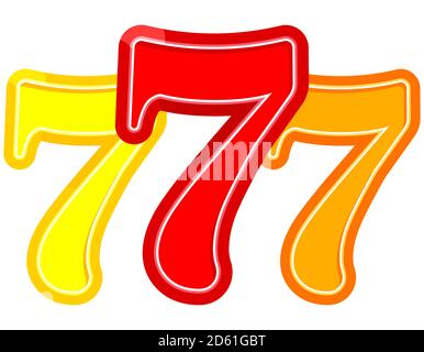 Triple seven. Symbol of Luck. Vector Illustration Stock Vector Image ...