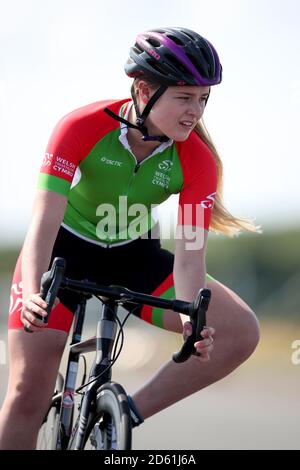 Orla Davies competes for Wales during the Triathlon Figure of Eight ...