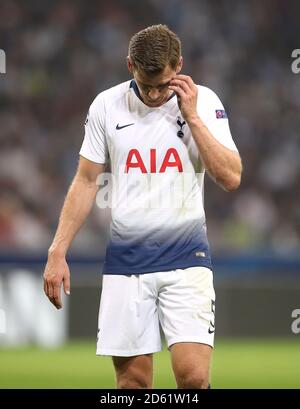 Dejected Jan Vertonghen of Tottenham during the UEFA Champions League ...