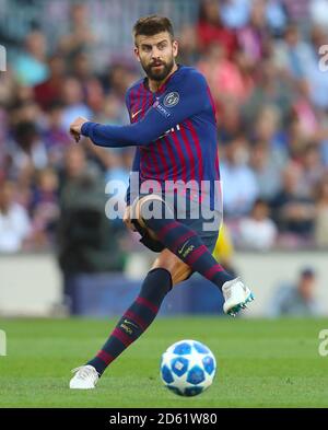 Gerard Pique of FC Barcelona at full time during the La Liga match ...