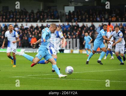 Coventry City's Luke Thomas takes a knock Stock Photo - Alamy