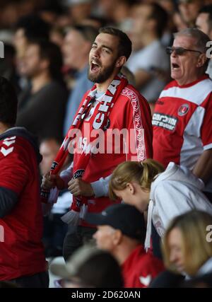 Charlton fans back their side away from home as they celebrate a late ...