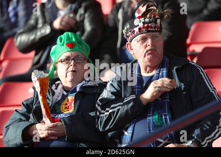Scotland fans in the stands ahead of an international friendly match at ...