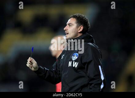 Oldham Athletic's team coach Max Wragg Stock Photo - Alamy