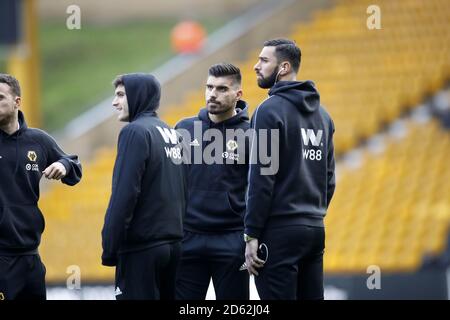 Wolverhampton Wanderers warm up prior to the Premier League match at ...