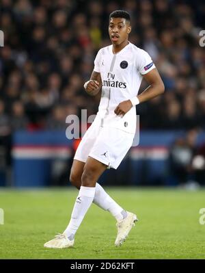 Paris Saint-Germain's Presnel Kimpembe with the trophy after winning ...