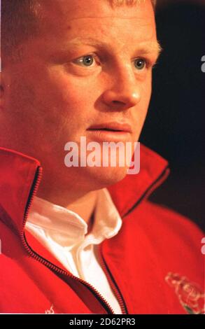 England new cap Dorian West at today's press conference Stock Photo - Alamy
