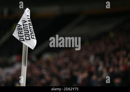 Derby County corner flag during the Derby County v Leeds United ...