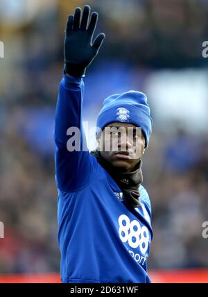 Birmingham City's Beryly Lubala during the pre-match warm up before the ...