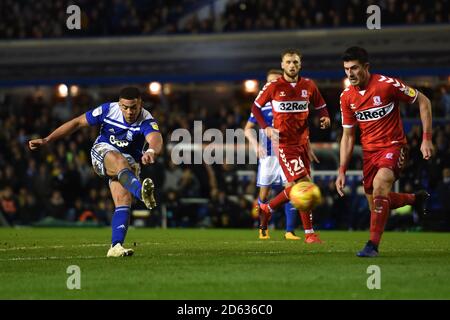Birmingham City's Che Adams scores his side's first goal of the game ...