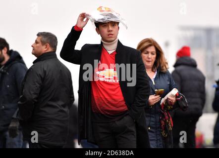 A Manchester United fan before the Premier League match at Old Trafford ...