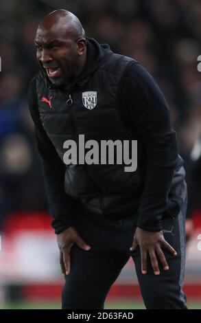 West Bromwich Albion manager Darren Moore during the Premier League ...