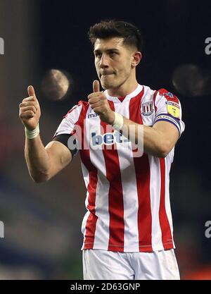 Stoke City's Danny Batth applauds the fans after the final whistle ...