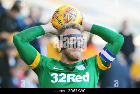 Preston's captain Tom Clarke takes the ball Stock Photo - Alamy