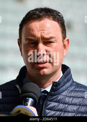 Plymouth Argyle's manager Derek Adams looks-on Stock Photo - Alamy