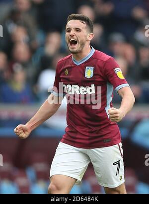 Aston Villa's John McGinn celebrates scoring his side's second goal of ...