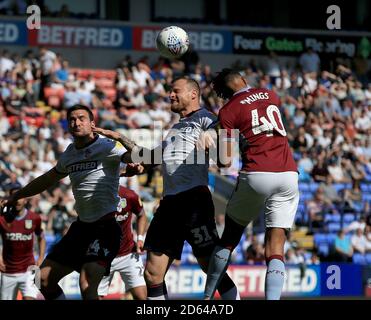 Aston Villa's Tyrone Mings (right) with team-mates following the ...