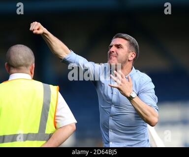 Bury's manager Ryan Lowe celebrates Stock Photo - Alamy
