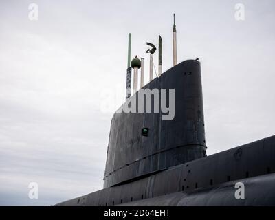 An old submarine exposed out of the water Stock Photo - Alamy