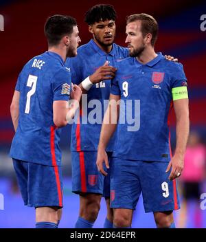 (left to right) England's Declan Rice, Ivan Toney, John Stones and Jude ...