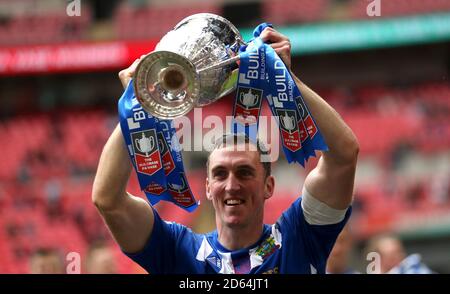 Chertsey Town's John Pomroy celebrates with the FA VaseTrophy Stock ...