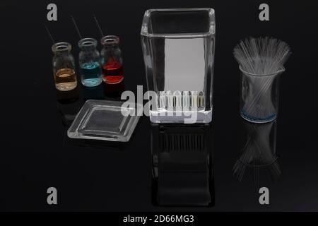 Colorful sample application of thin layer chromatography. The process ...