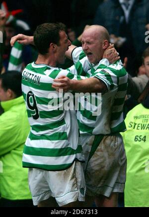 Celtic's Chris Sutton celebrates scoring against Dundee United with ...