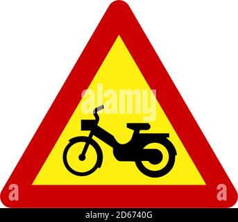 Motorcycle warning sign Stock Photo - Alamy