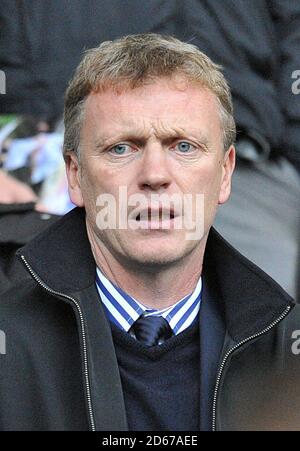 David Moyes manager of Everton in the pregame warmup session during the ...