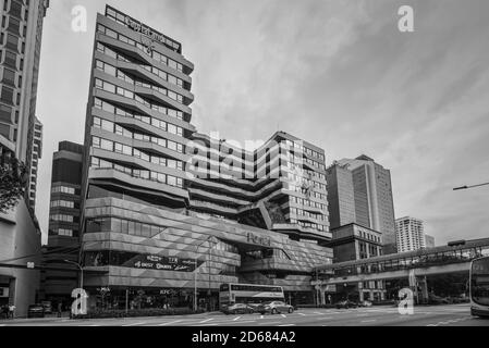 Facade of Funan Shopping Mall. Funan is a shopping mall located in the ...