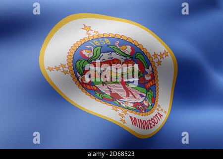 3d rendering of a detailed and textured Minnesota USA State flag Stock ...